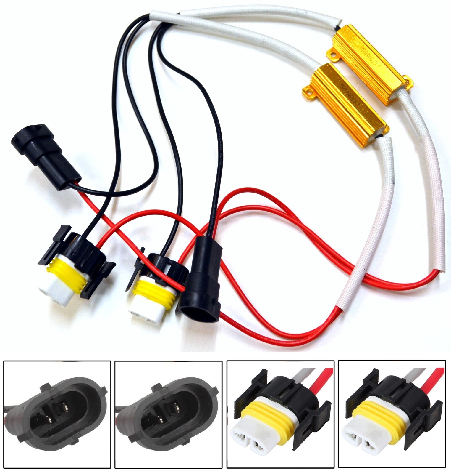Wire LED Resistor Canceler Error Decoder S 888 H27 Fog Light Flicker ...