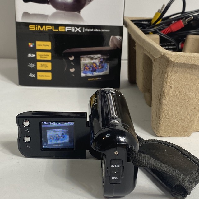 Simpleflix Slick Digital Video Camera W/led 4x Zoom Tripod and 4g SD ...