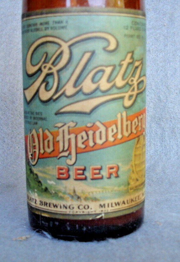 Blatz old heidelberg Empty beer Bottle 12 oz, milwaukee wis. | eBay UK