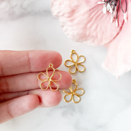 10 pieces Flower Open Back Bezels for UV Resin Jewelry Making Earring ...