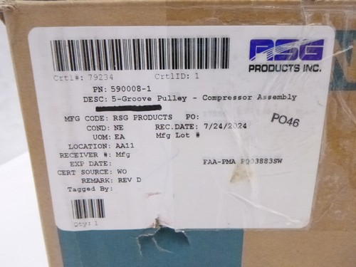 Sanden 590008-1 Eurocopter AS350B3 RSG Products A/C Compressor Assembly ...
