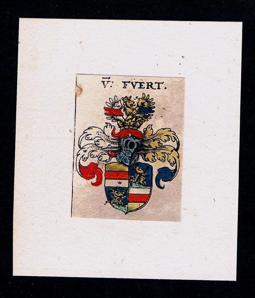 17.Jh By Fuert Emblem Coat of Arms Heraldry Copperplate Engraving ...