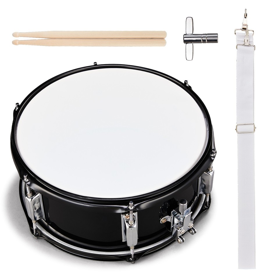 12 x 5.5 inches Professional Marching Snare Drum & Drum Stick & Strap ...