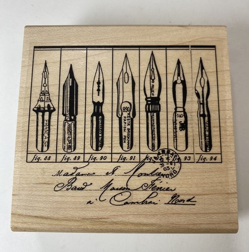 Limited Edition Writing Pen Nibs Script Postmark Rubber Stamp | eBay