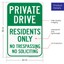 Private Drive Sign, No Trespassing No Soliciting Residents Only Sign ...