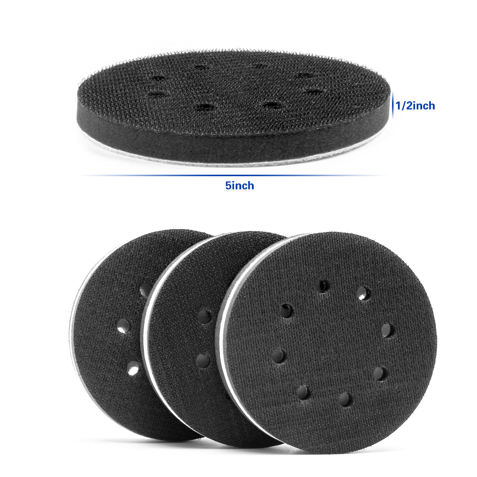 5-Inch Hook and Loop Buffer Pad Sanding Disc Backing Pads for Sanding ...