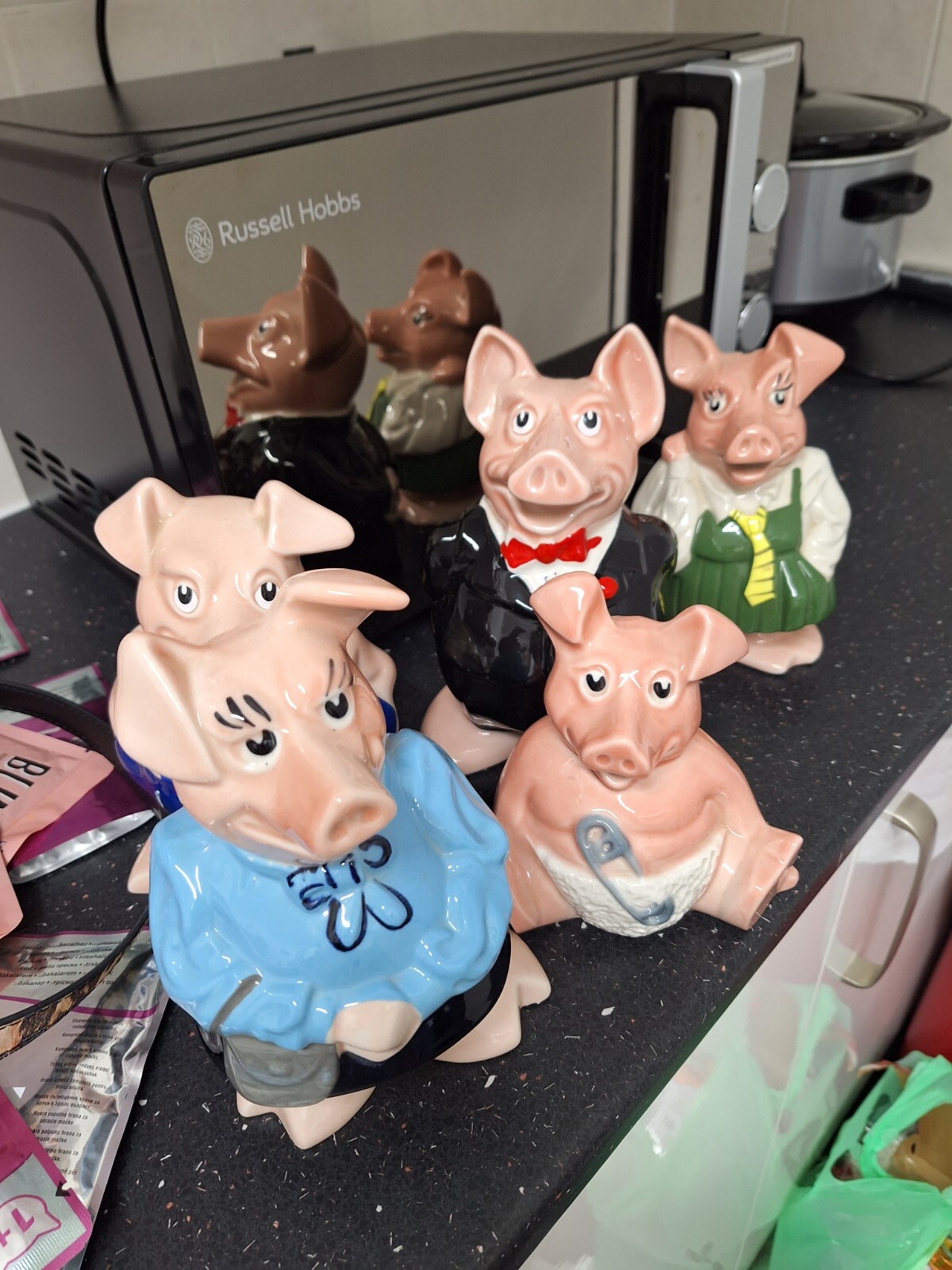 Full Set Of 5 Natwest Pigs Money Boxes with Original Stoppers - Piggy ...