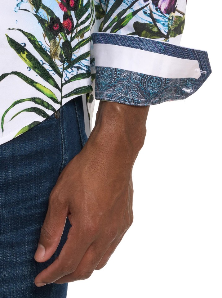 Robert Graham GARDEN PARTY Embroidered Floral Masterpiece! 3XL $348 NWT ...