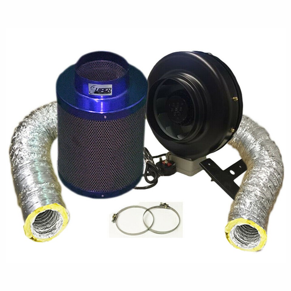 5" HIGH POWER FAN FILTER 5"/300 PREMIUM VIPER CARBON FILTER ACOUSTIC ...