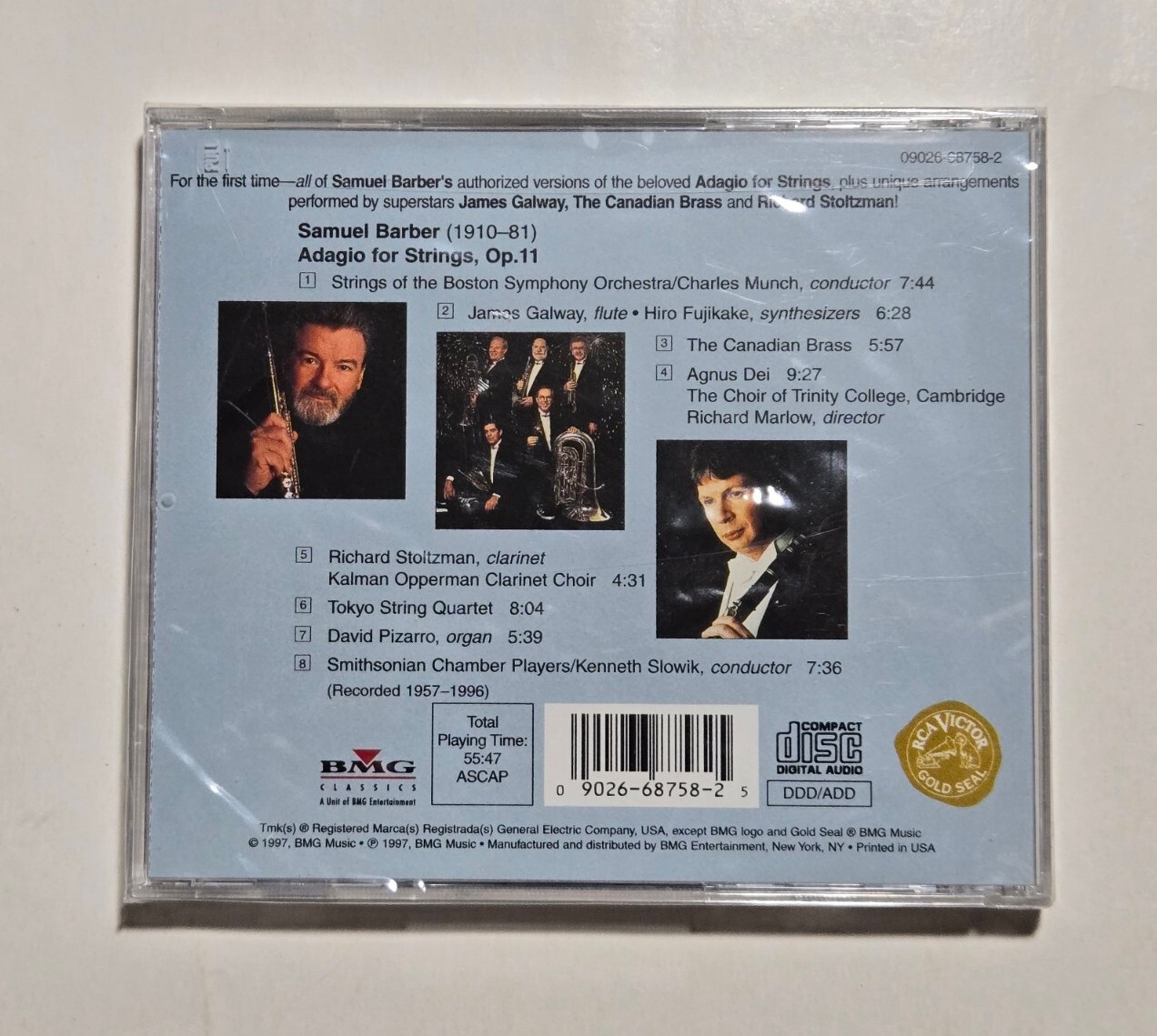 Barber: Adagio for Strings (CD, May-1997, BMG (distributor)) for sale ...