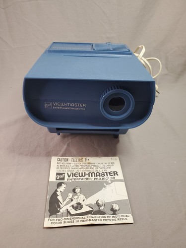VINTAGE VIEW-MASTER ENTERTAINER PROJECTOR BLUE W/ INSTRUCTIONS TESTED ...