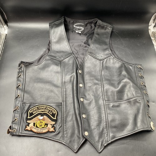 Leather Harley-Davidson Sturgis Black Leather Vest size XL Sleeveless | eBay