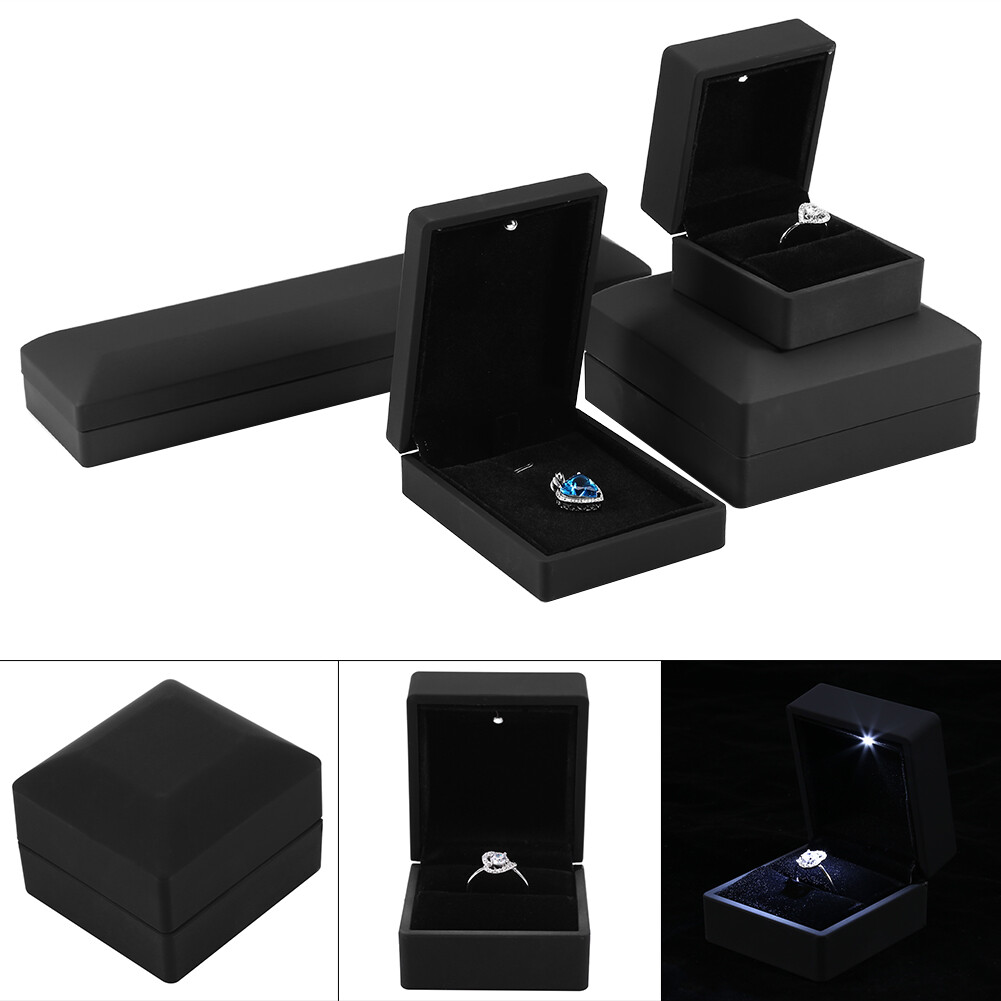 LED Lighted Bracelet & Bangle Wedding Jewelry Display Case Gift Storage ...