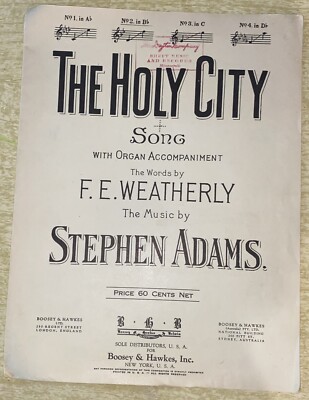 The Holy City 1892 Song w/ Organ Accompaniment-Stephen Adams/F E ...
