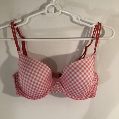 Victorias Secret bra very sexy push-up 32D Bra pink / white gingham | eBay