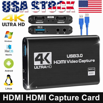 4K Audio Video Capture Card USB 3.0 HDMI Video Capture Device Full HD ...