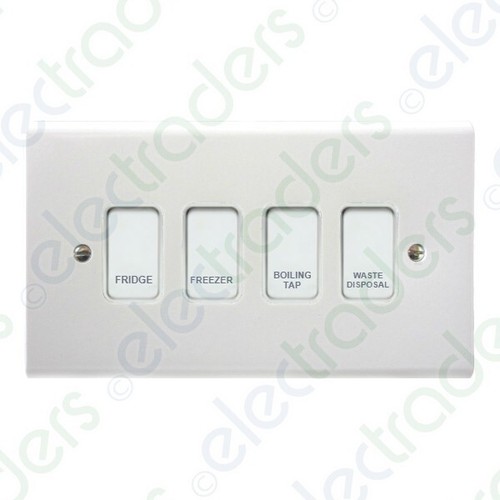 Deta Customised Grid Switch Kitchen Control Panel - 4 Gang (White) | eBay