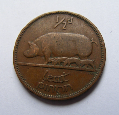 1941 Irish Half Penny Coin Old Ireland 1/2d Pig Piglets | eBay