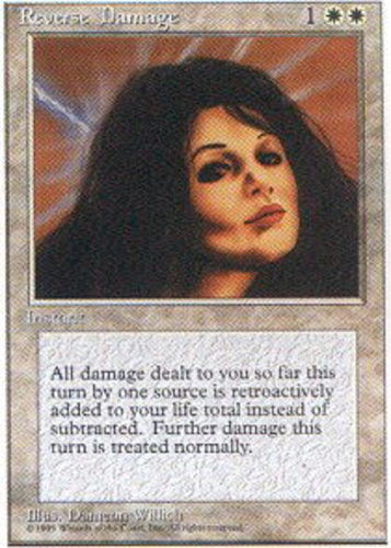 Heavy Play, English MTG Regular Reverse Damage 4th Edition Magic the ...
