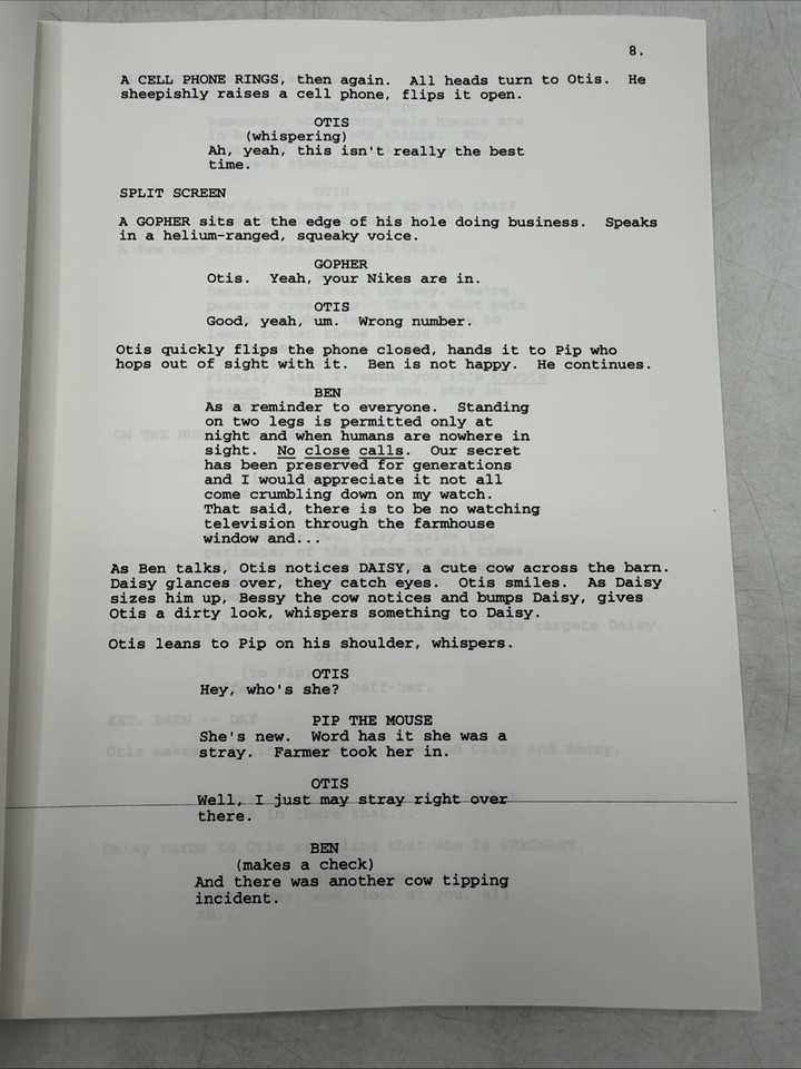 The Barnyard Original Script by Steve Oedekerk Movie Screenplay 2003 | eBay