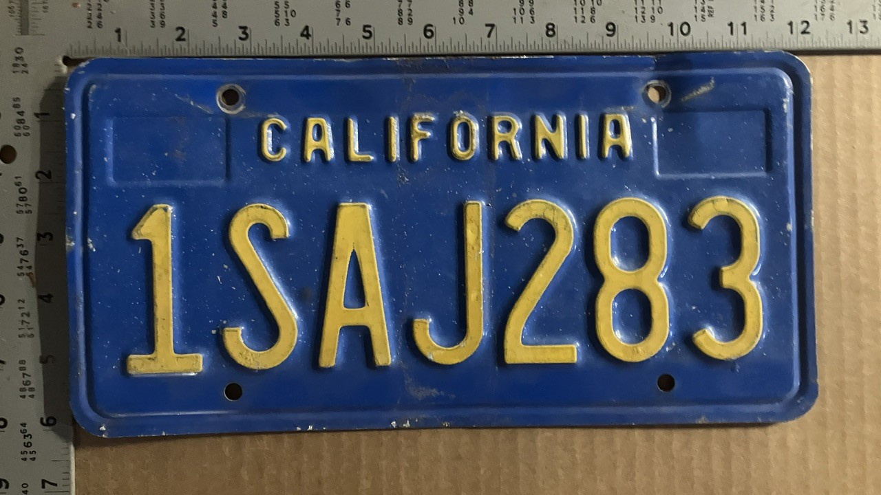 1980 California license plate 1SAJ283 Ford Chevy Dodge 21554 | eBay