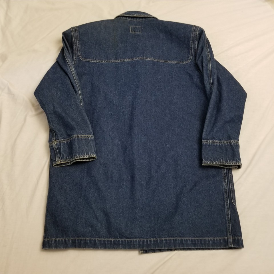 Vintage Lizwear Denim Toggle Coat Jacket Womens Medium Blue Chore Barn ...