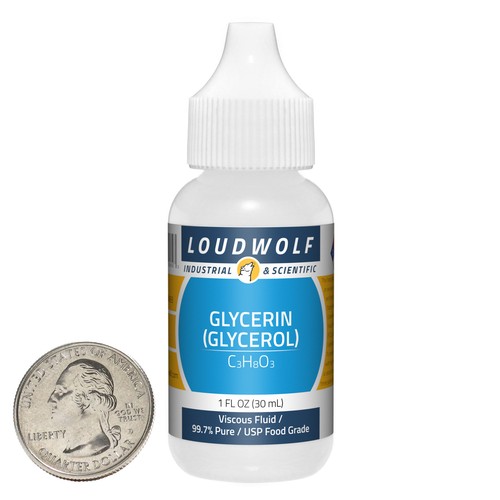 Glycerin / 1 Fluid Ounce Dropper Bottle / 99.7% Pure USP Food Grade ...
