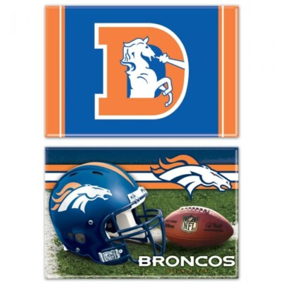 TWO (2) DENVER BRONCOS 2" X 3" METAL MAGNETS FROM WINCRAFT | eBay
