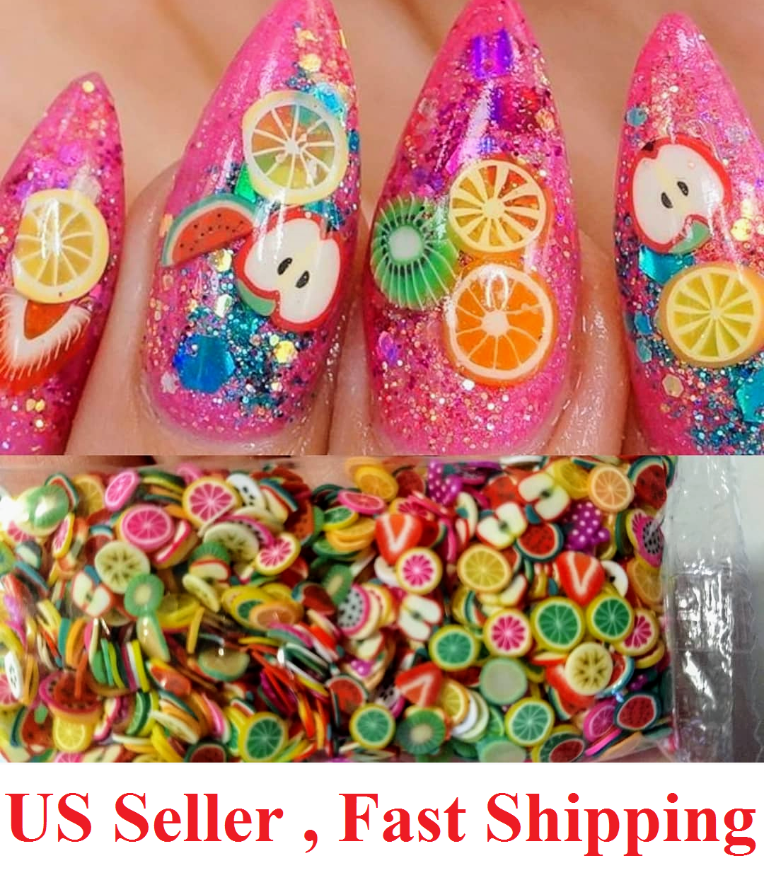1000 Fimo fruit slice nail art 3D polymer clay milkbath fimos uñas de ...