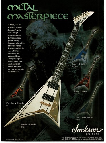 2003 JACKSON RR5 Electric Guitar RANDY RHOADS Vintage Print Ad | eBay