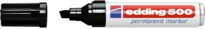 10x edding 500 Permanentmarker - schwarz Keil-Spitze 2-7 mm wasserfest ...