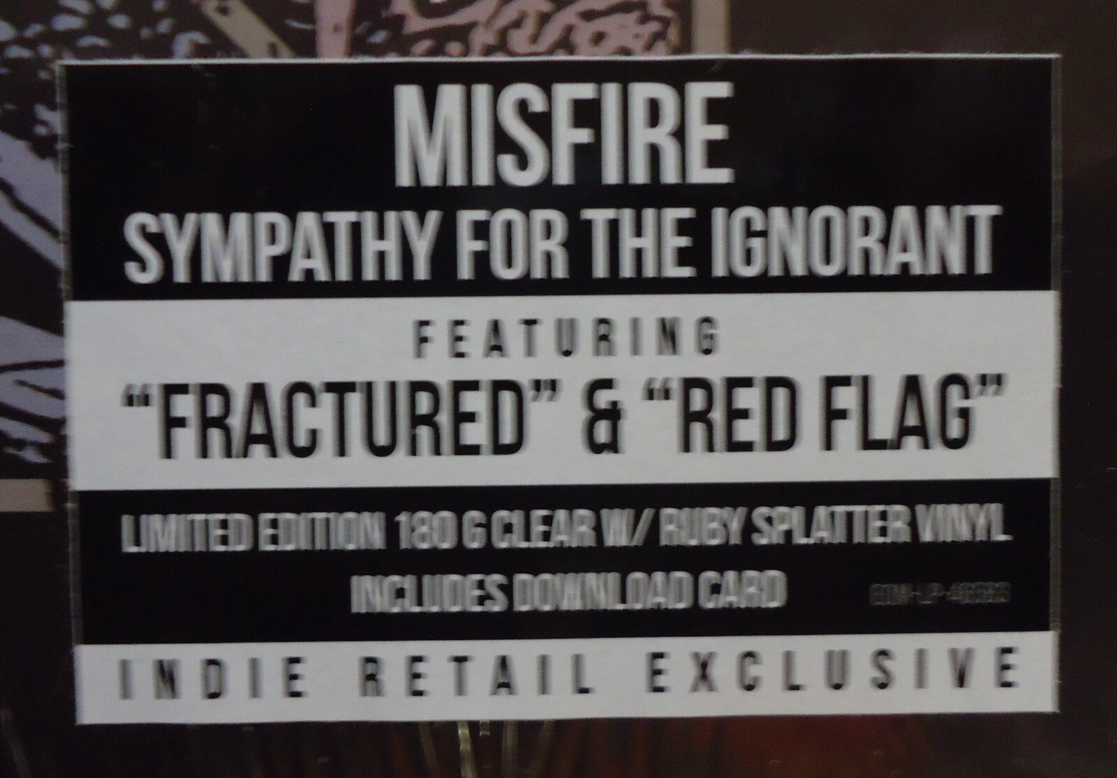 Sympathy for the Ignorant-Clear Base W/Ruby Splatter by Misfire (Record ...