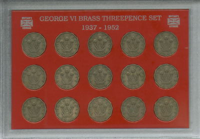 1937-1952 Brass Threepences 3d of King George VI Coin Type Collector ...