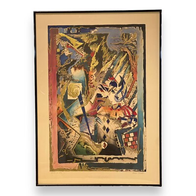 Robert Kostuck Hands of Fate #2 Abstract Gold Metallic Framed Signed ...