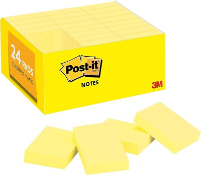 Post-it Mini Notes 1 3/8 x 1 7/8 in 24 Pads The Original Post-it Note ...