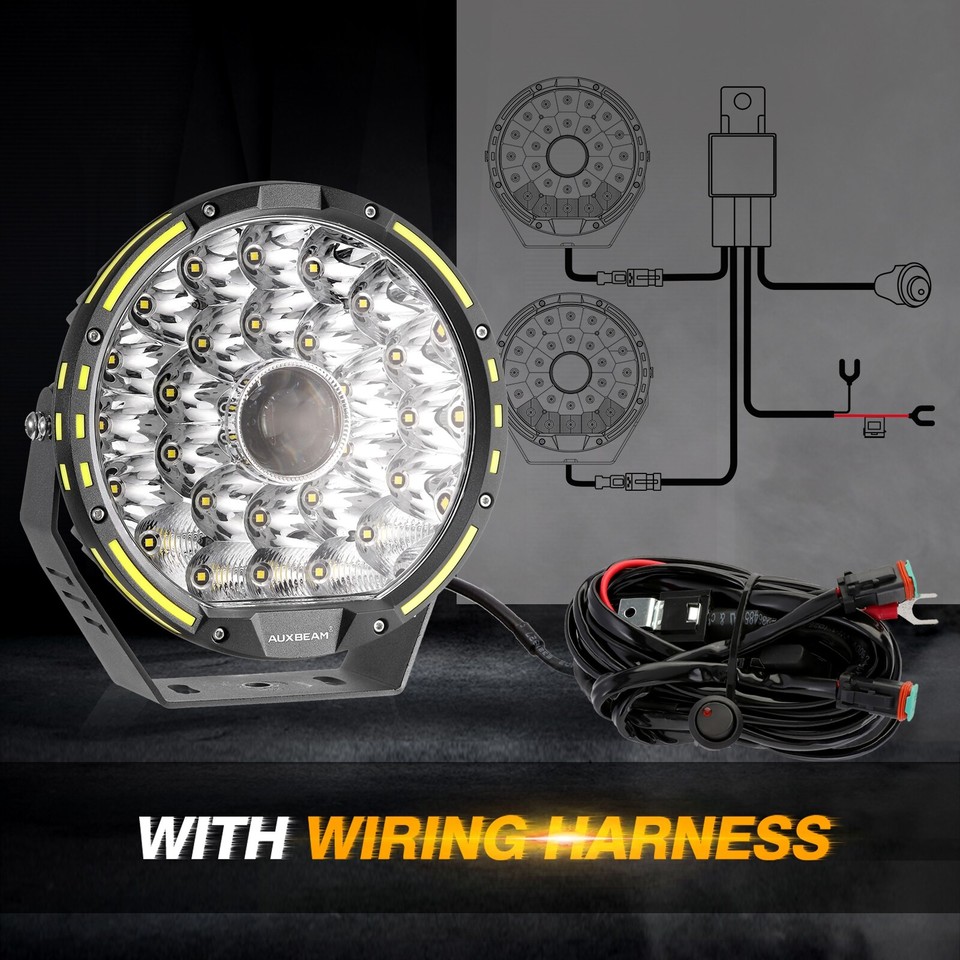 AUXBEAM 9" LED Work Light Spot Pods Driving Lamp+Black Covers for Toyota Tacoma | eBay