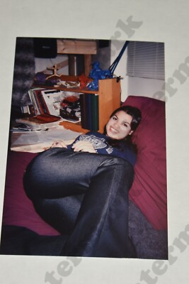 curvy brunette woman in jeans close up VINTAGE PHOTOGRAPH Hj | eBay