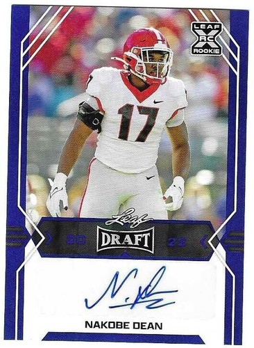 Nakobe Dean 2022 LEAF DRAFT FOOTBALL ROOKIE AUTOGRAPH CARD Eagles RC ...