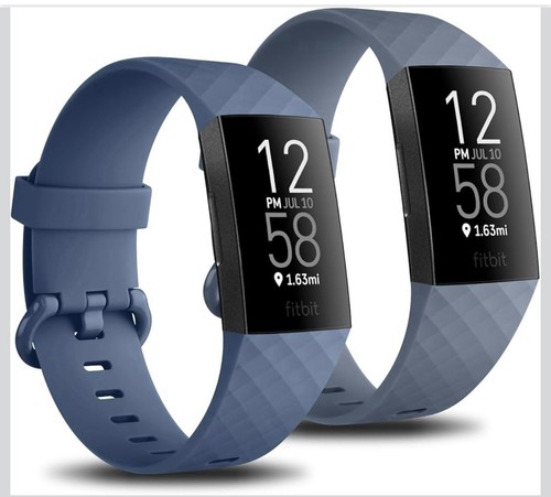 Fitbit Charge 3 Replacement Silicone Strap Navy Blue 2 Pack | eBay UK