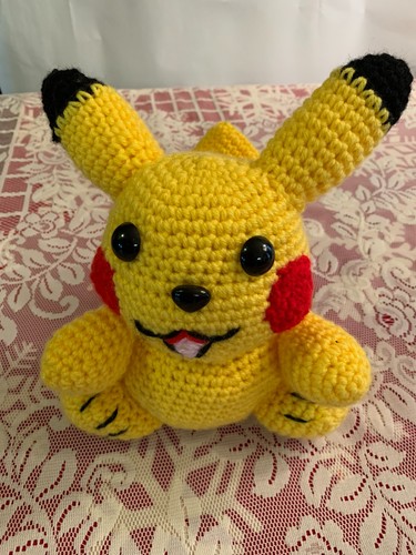 Handmade Pikachu Inspired Pokemon Crochet Plush Stuffy Amigurmi 8.5 ...