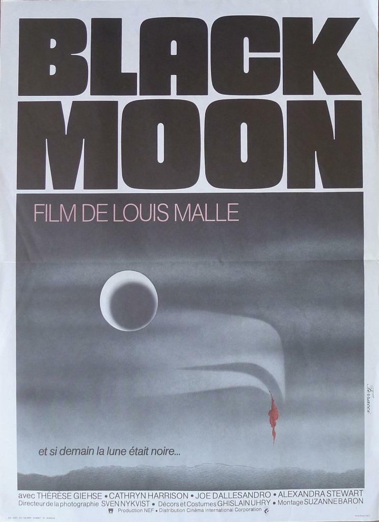 The Black Moon Poster Poster Dark Gothic House Against Black Moon