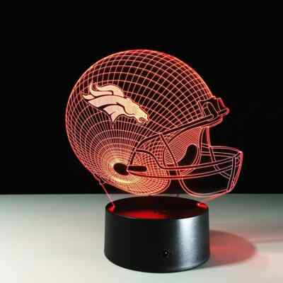 Denver Broncos LED Night Light Lamp Collectible Manning Flacco Home ...