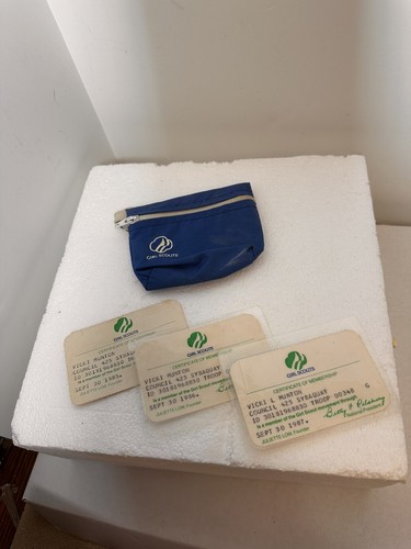 Vintage Girl Scout Daisy Change Purse Keychain Zipper Blue Nylon Made ...