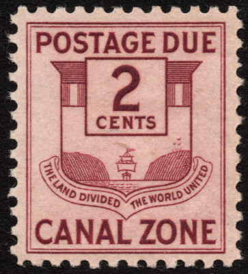 Canal Zone Stamp Scott # J26 Mint VF 2 Cents Claret Canal Zone Seal ...