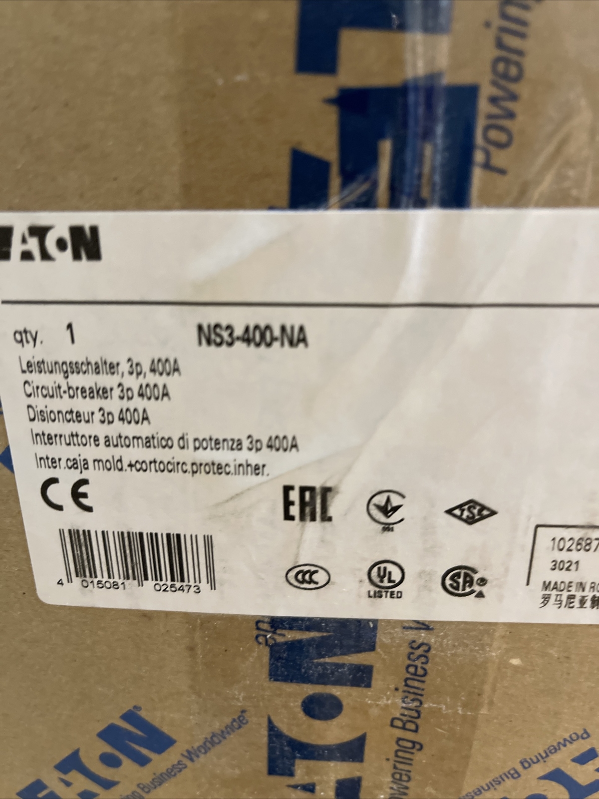 NS3-400-NA. FROM EATON ORGINAL USA STOCK GA (NOT FROM CHINA) | eBay