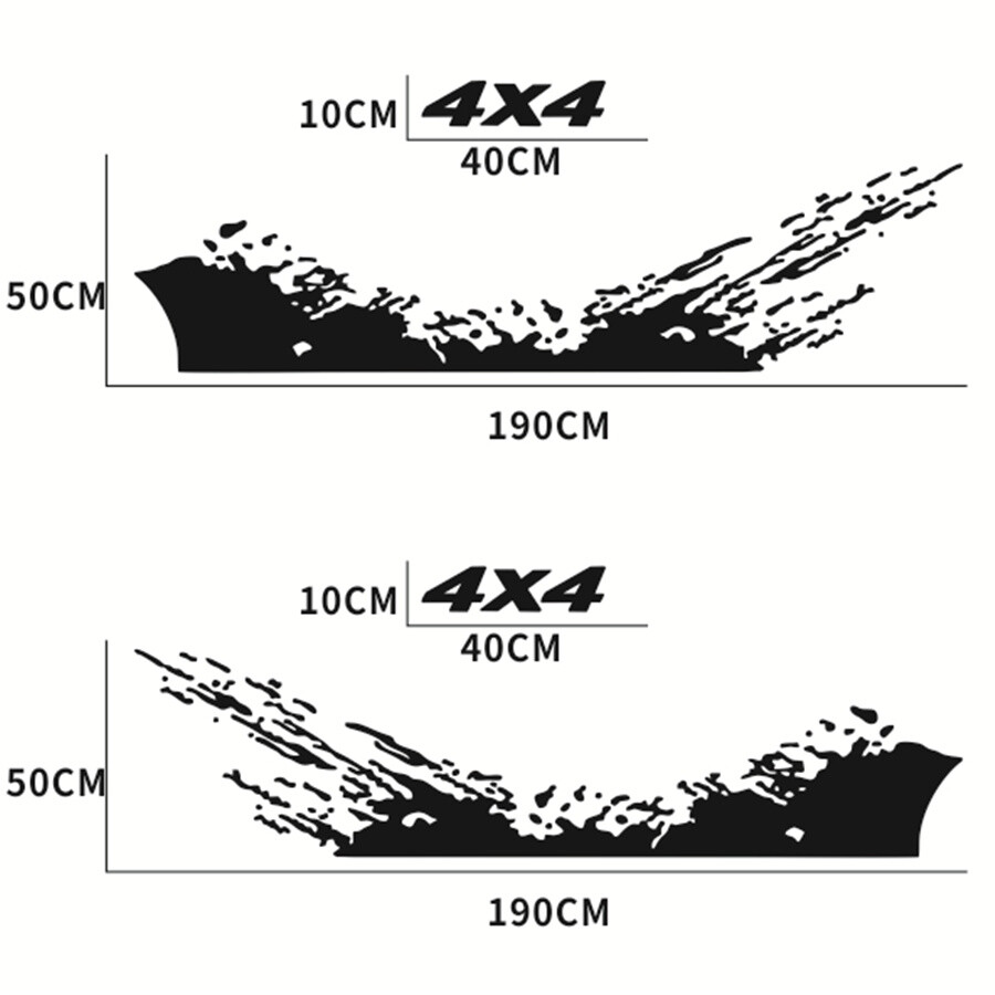 2 Pcs Car Truck SUV Side Body Vinyl Sticker Splash Graphics Decal Black ...