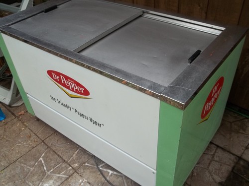 Vtg DR PEPPER SODA BOTTLE GENERAL STORE CHEST COOLER Victor 1960's ...