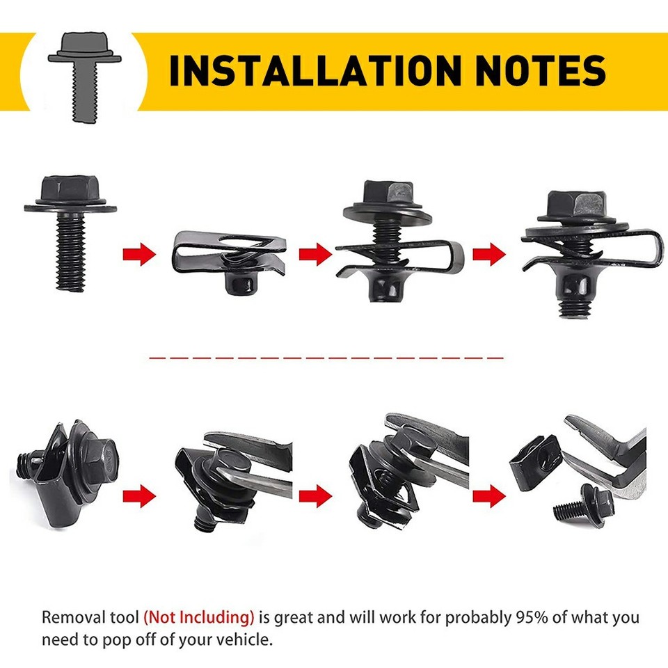 Clips U-nut Engine Shield M6 Cover Guard 35x Under Fit Splash Nissan ...