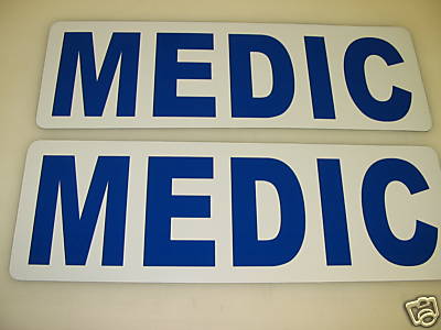 MEDIC Magnetic sign 4 car Truck EMS Fire Ambulance Blue | eBay