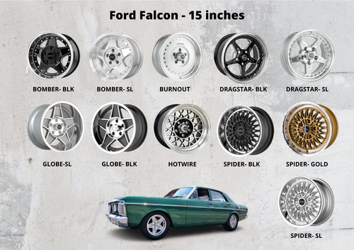 15 Inch Hotwire Wheels Ford Falcon XA XB XC Staggered Rims 15x8 15x10 ...